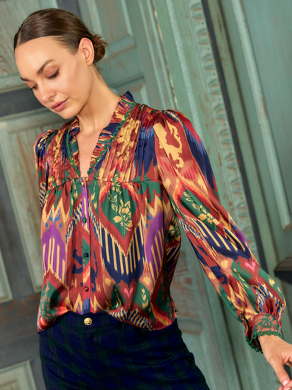 ALDEN ADAIR OLIVER TOP ROYAL IKAT – Cooper & Bailey's